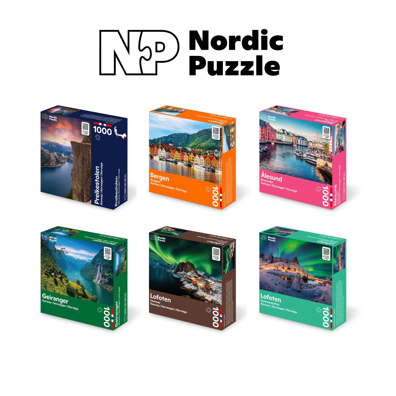 Puslespill med motiver fra hele Norge – Moment Forlag